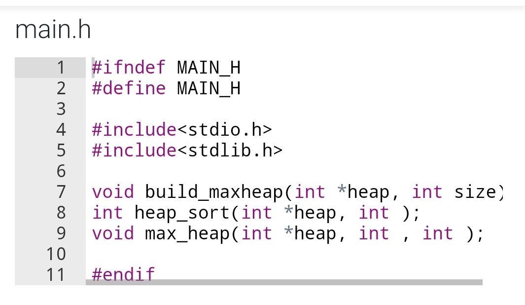Solved main.h \( \begin{aligned} 1 & \text { \#ifndef MAIN_H | Chegg.com