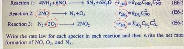 Solved Reaction I: 4NH3+6NO 5 N2+6H2O Reaction 2: Reaction | Chegg.com