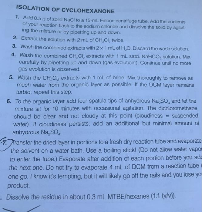 Solved Determine the percent yield of cyclohexanone and | Chegg.com