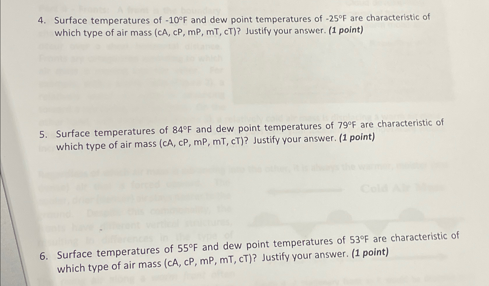 Solved Surface temperatures of -10°F ﻿and dew point | Chegg.com