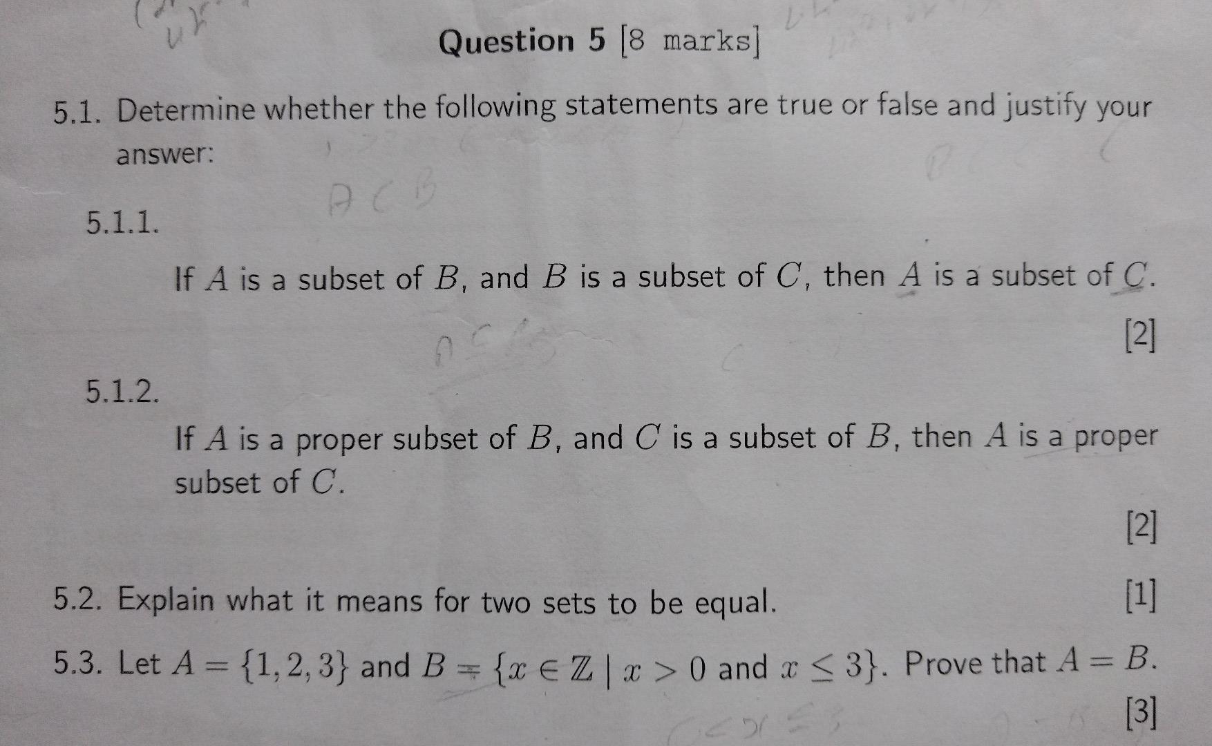 Solved 5.1. Determine whether the following statements are | Chegg.com