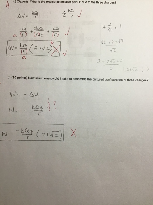 Solved Problem 4: (35 points) Three charges, QA = Qc = +Q, | Chegg.com