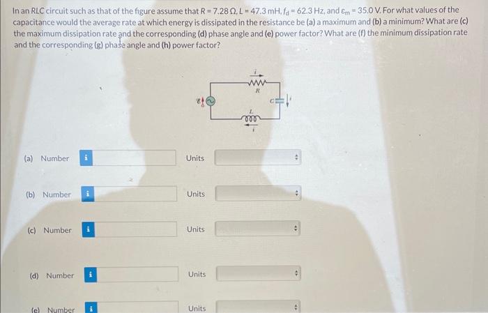 Solved In an RLC circuit such as that of the figure assume | Chegg.com