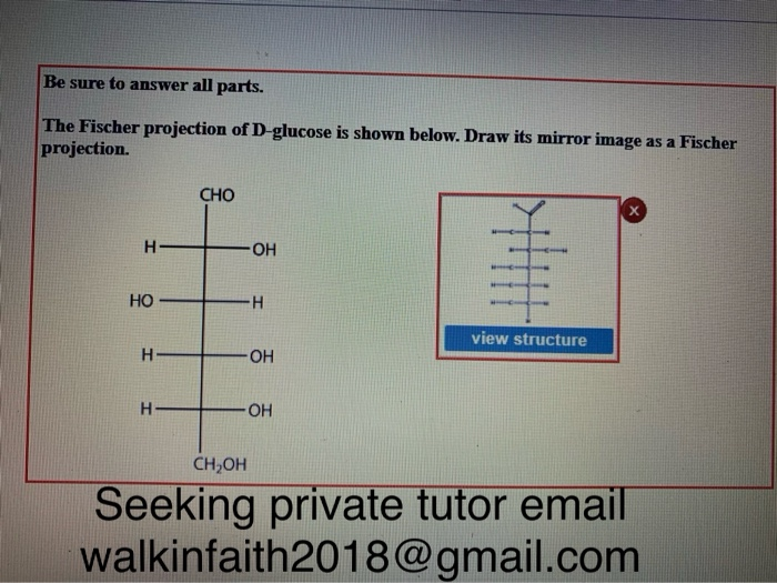 Solved Be sure to answer all parts. The Fischer projection | Chegg.com