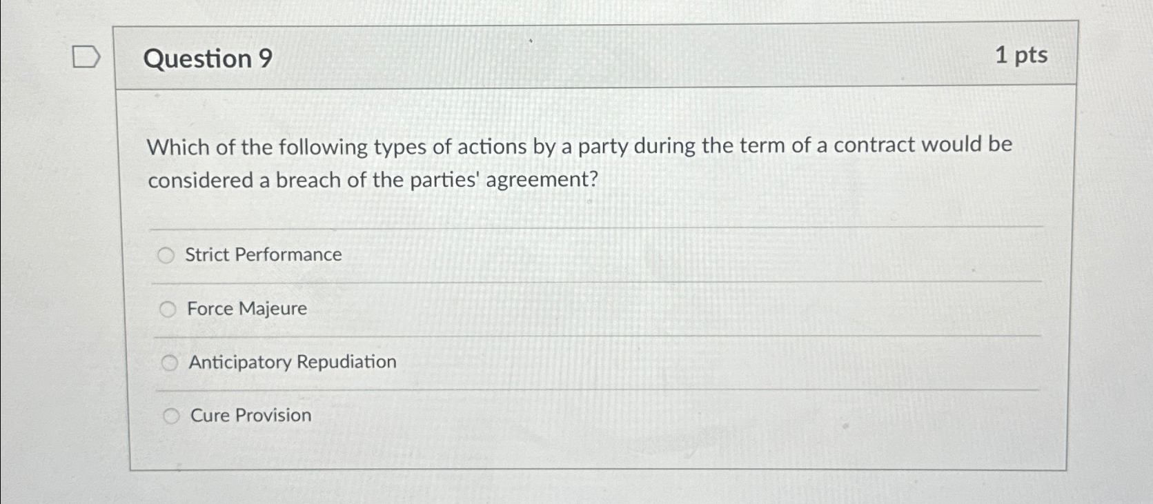 Solved Question 91ptsWhich of the following types of actions | Chegg.com