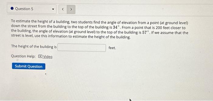 Solved To estimate the height of a building, two students | Chegg.com