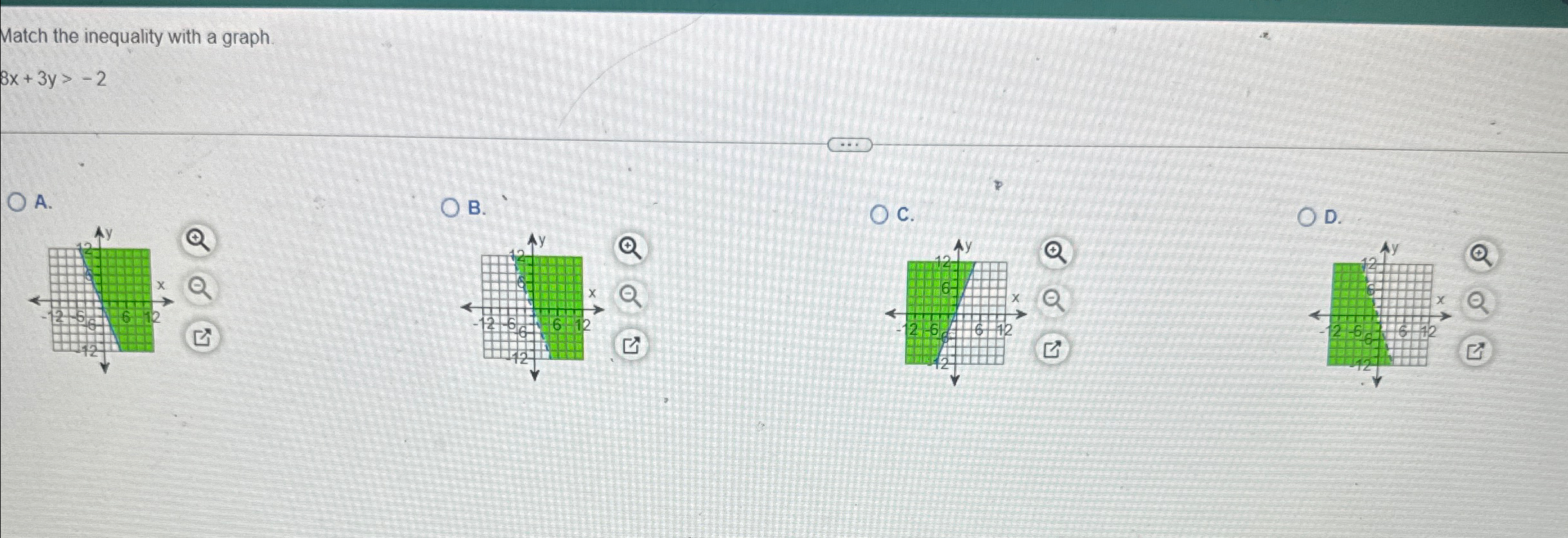 Solved Match the inequality with a | Chegg.com