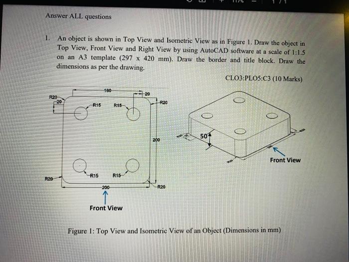 Solved Answer ALL questions 1. An object is shown in Top | Chegg.com