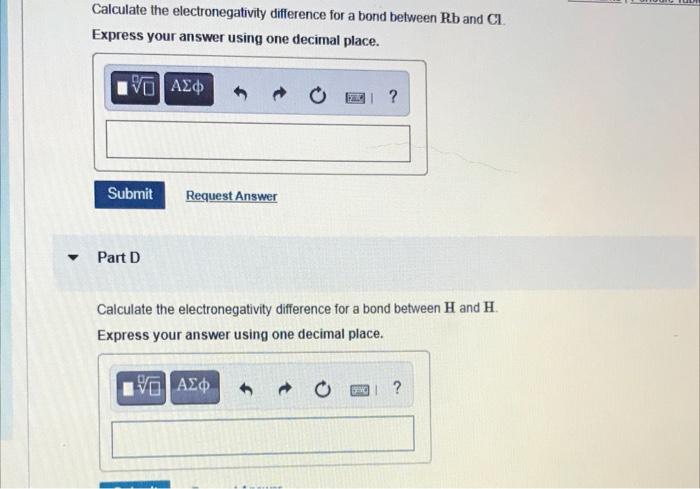 Solved Calculate the electronegativity difference for a bond | Chegg.com