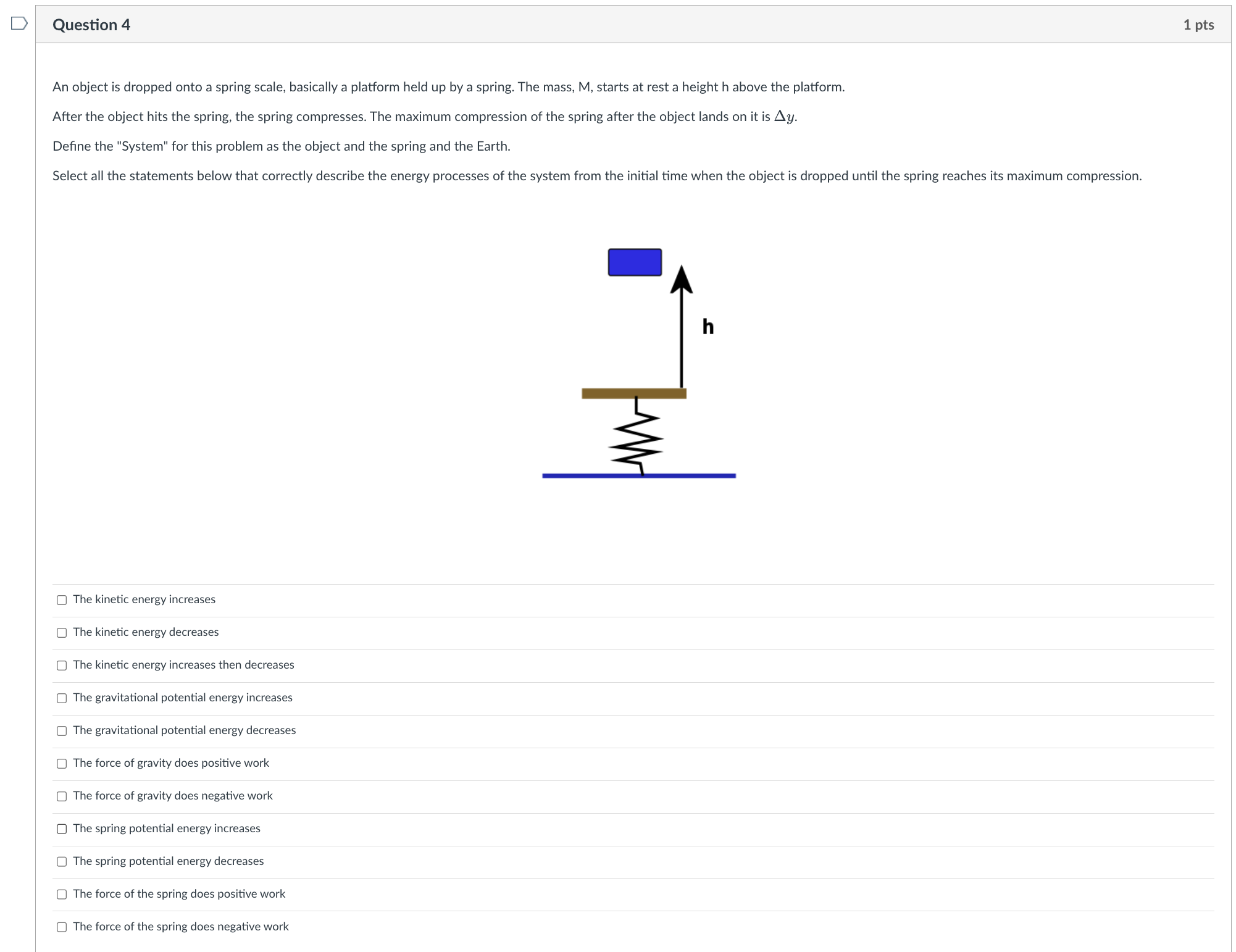 Solved Question 4An object is dropped onto a spring scale, | Chegg.com