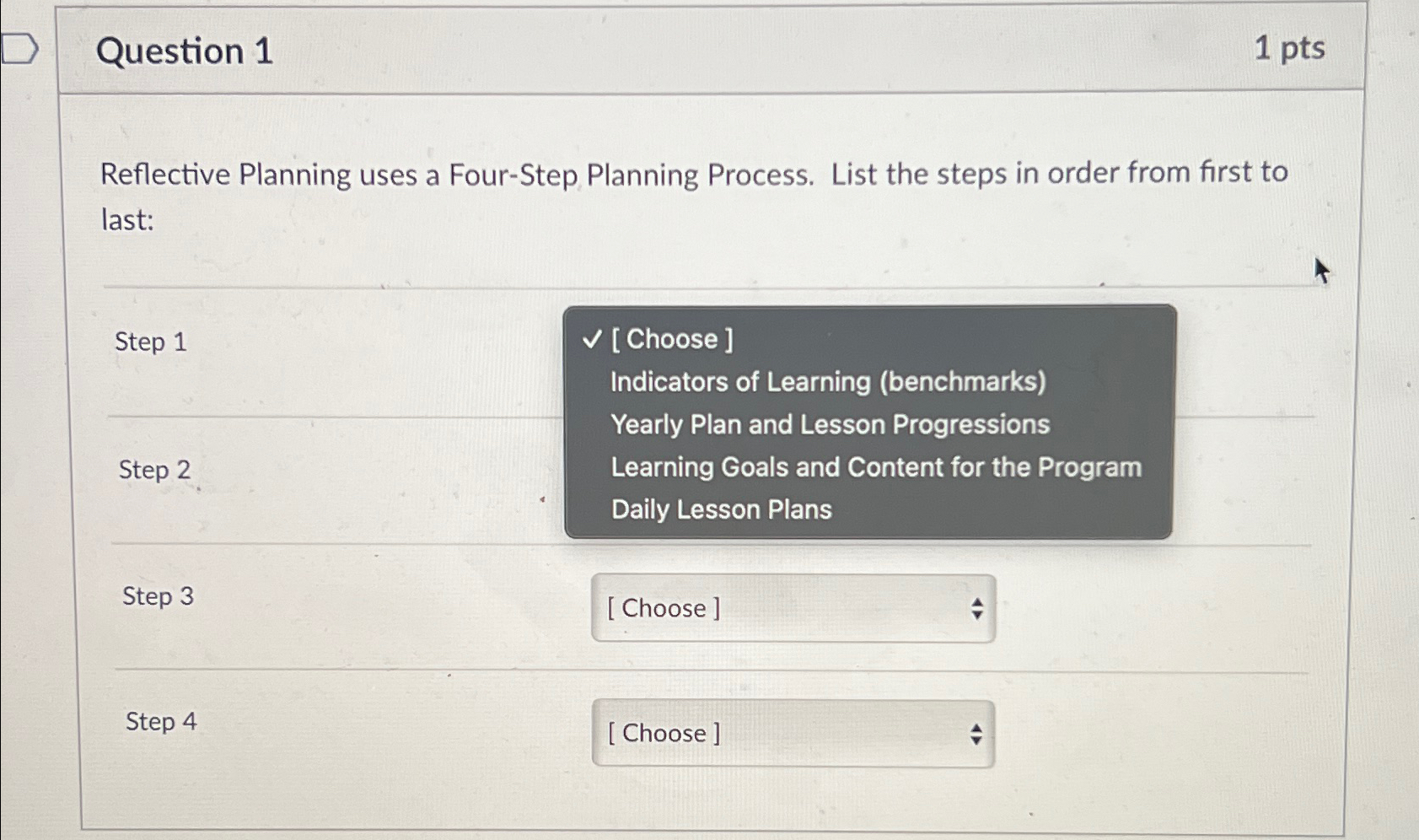 Solved Question 11ptsReflective Planning uses a Four-Step | Chegg.com