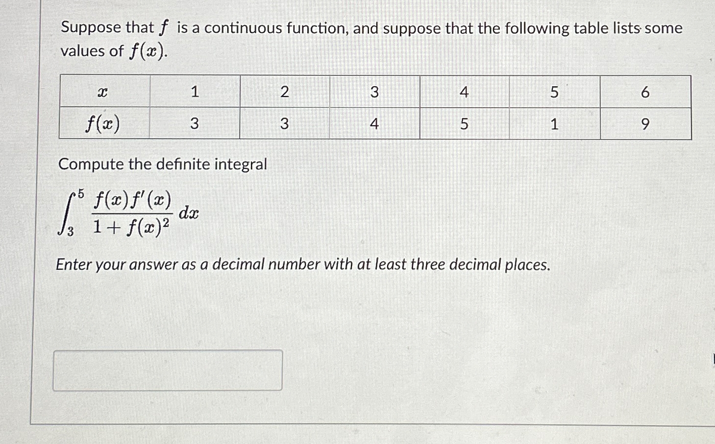 Solved Suppose that f ﻿is a continuous function, and suppose | Chegg.com