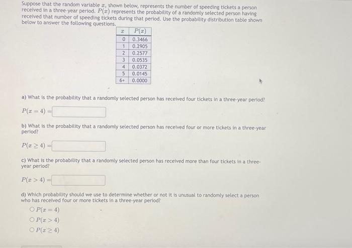 Solved Suppose that the random variable x, shown below, | Chegg.com