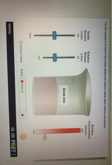Solved Use the interactive to observe how solute amount and | Chegg.com