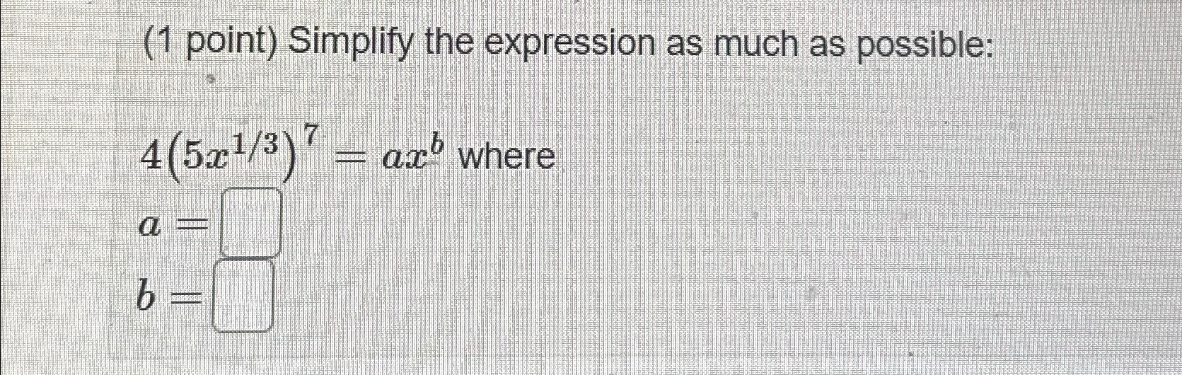 Solved (1 ﻿point) ﻿Simplify the expression as much as | Chegg.com