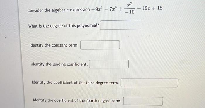 Solved Consider the algebraic expression | Chegg.com