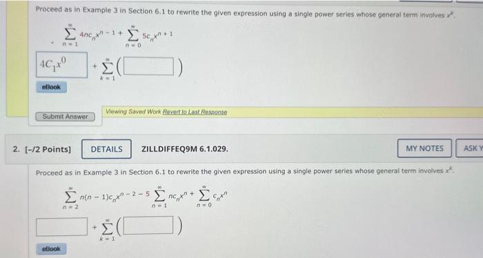 Solved Proceed as in Example 3 in Section 6.1 to rewrite the | Chegg.com