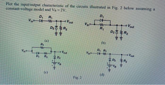 Solved Plot the input/output characteristic of the circuits | Chegg.com