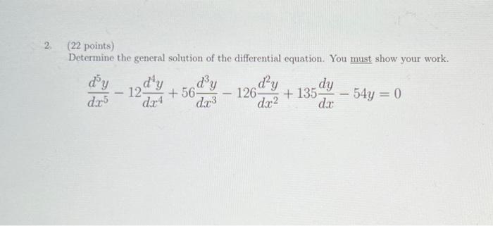 Solved Ordinary Differential Equations#2PLEASE SHOW WORK AND | Chegg.com