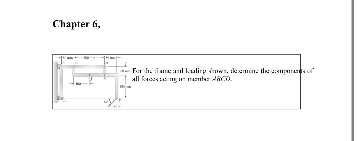 Solved Chapter 6,or the frame and loading shown, determine | Chegg.com