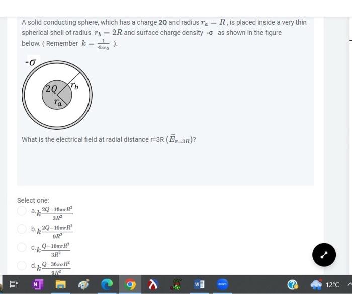 Solved A solid conducting sphere, which has a charge 2Q and | Chegg.com