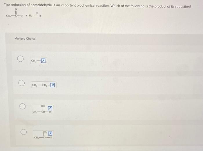 Solved The reduction of acetaldehyde is an important | Chegg.com