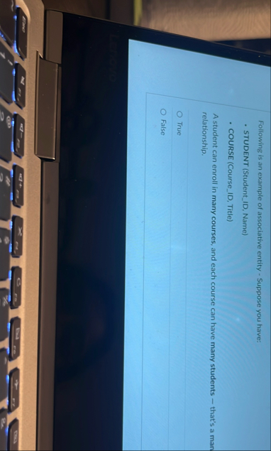 Solved Following is an example of associative entity - | Chegg.com
