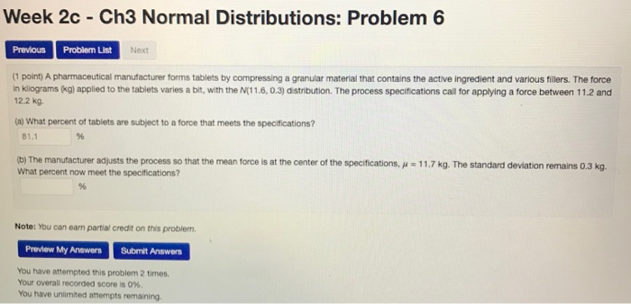 Solved Week 2c - Ch3 Normal Distributions: Problem 6 | Chegg.com