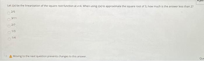 Solved ро Let Loo Be The Linearization Of The Square Root