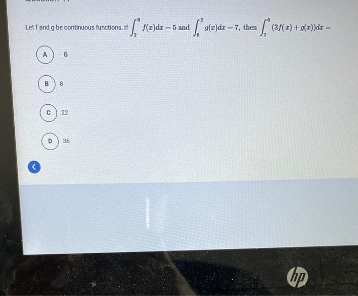 Solved Let fand g be continuous functions. If f()dt = 5 and | Chegg.com