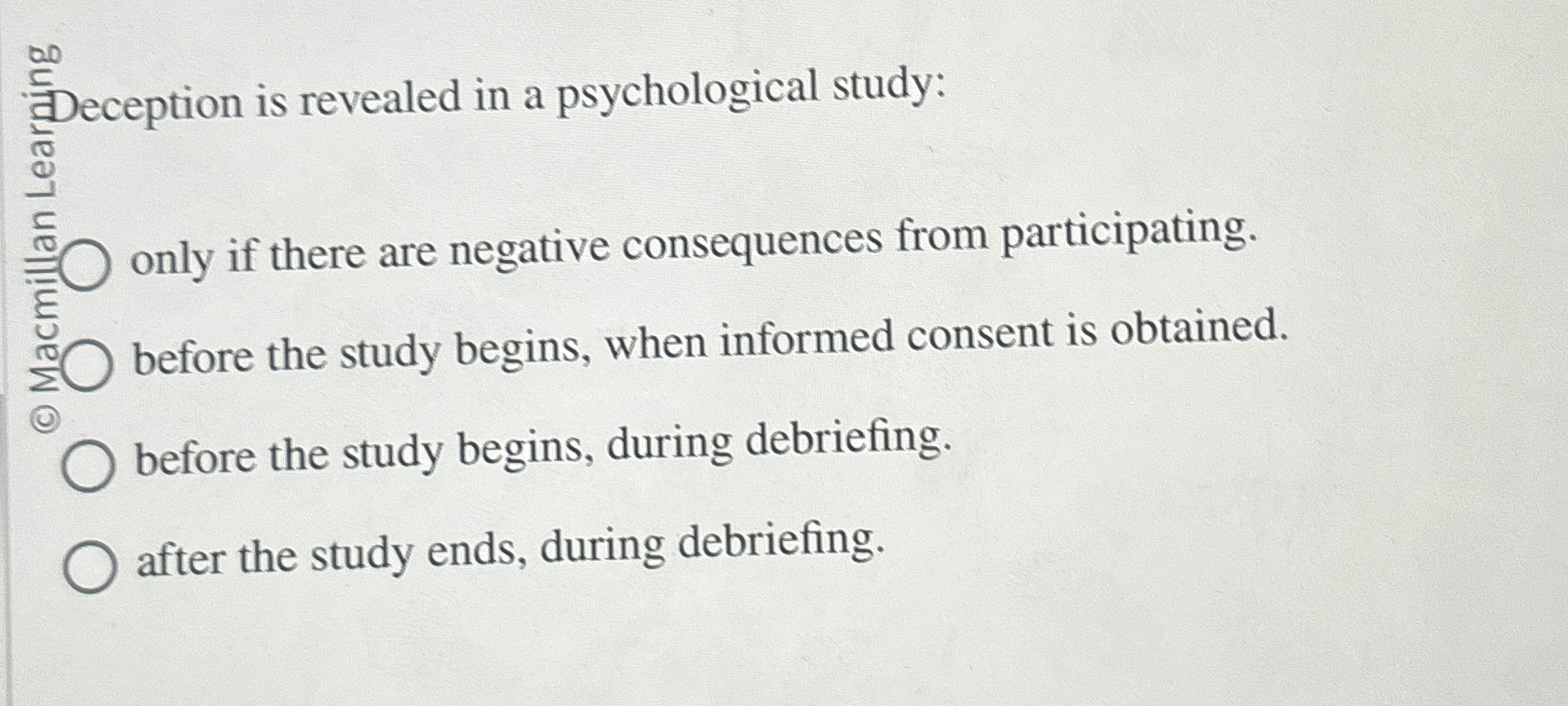 Solved only if there are negative consequences from | Chegg.com