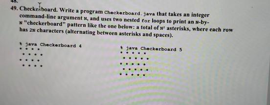 Solved 49 Checke Board Write A Program Checkerboard Java