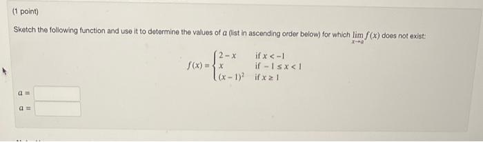 Solved Sketch the following function and use it to determine | Chegg.com