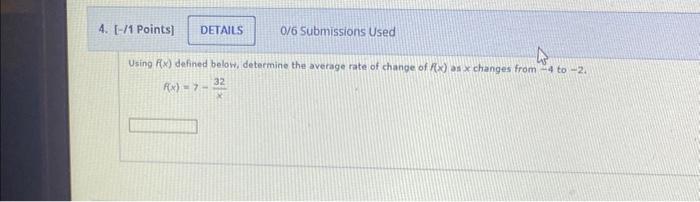 Solved 0/6 Submissions Used Using f(x) defined below. | Chegg.com