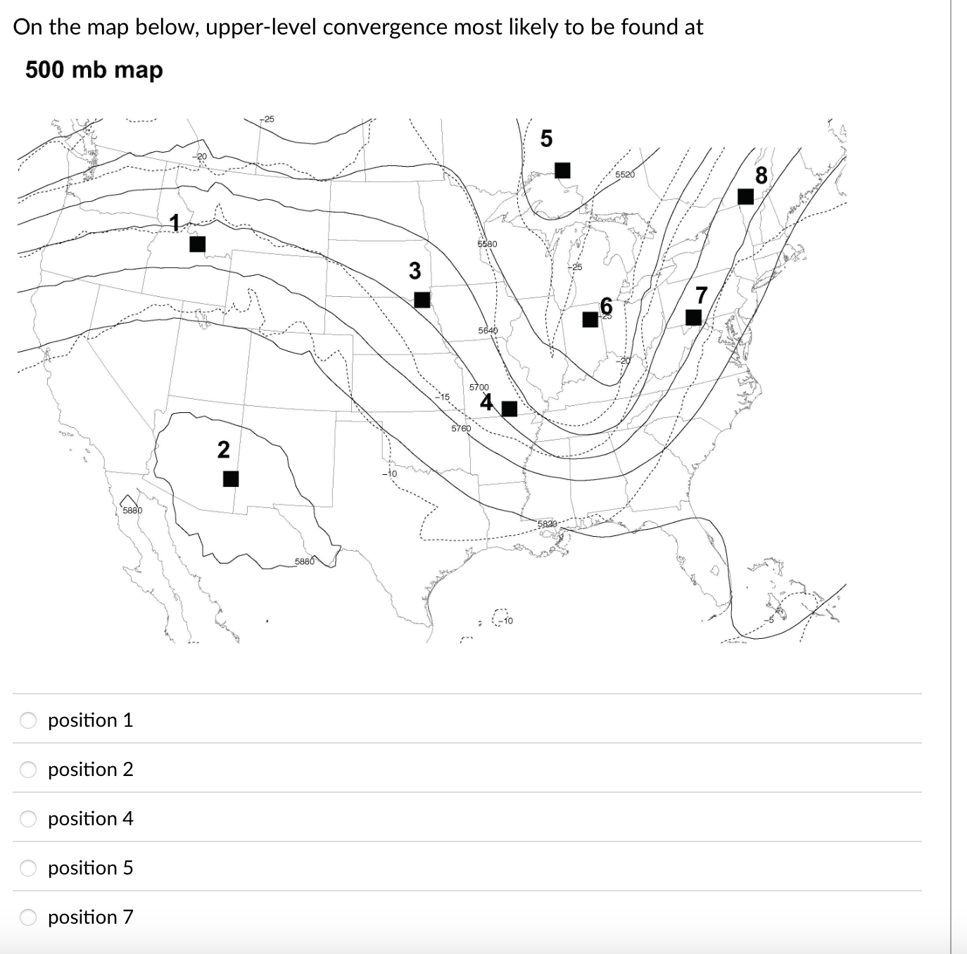 Solved On the map below, upper-level convergence most likely | Chegg.com