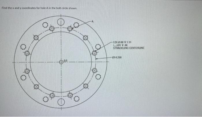 Solved Find the x and y coordinates for hole A in the bolt | Chegg.com