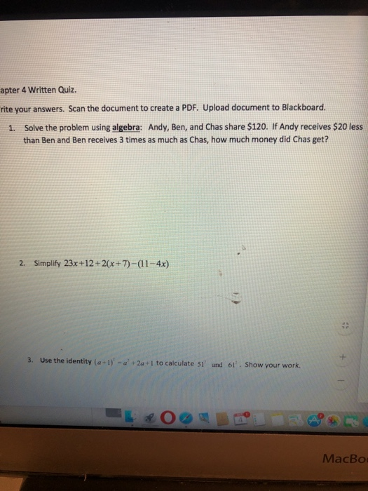 Solved apter 4 Written Quiz. rite your answers. Scan the | Chegg.com