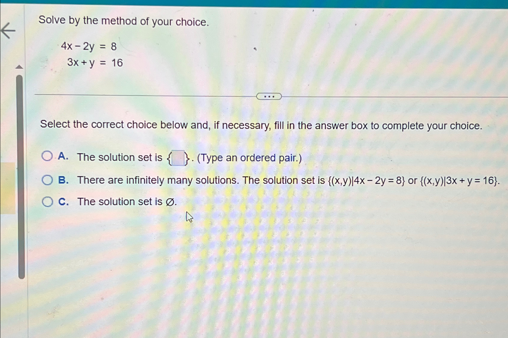 Solved Solve by the method of your | Chegg.com