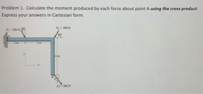 Solved Problem 1. Calculate the moment produced by each | Chegg.com