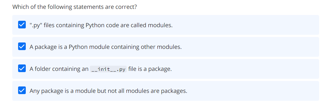 Solved Which of the following statements are correct?".py" | Chegg.com