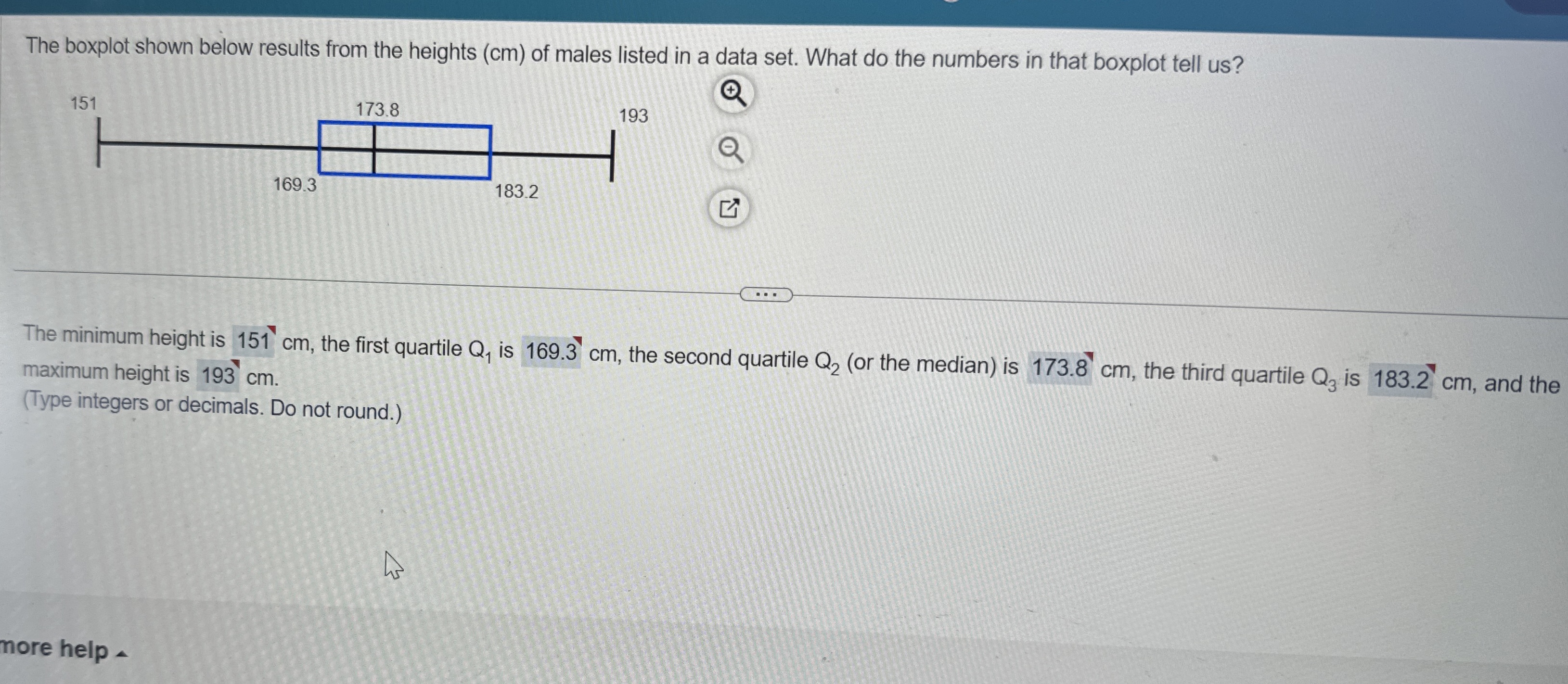 Solved The boxplot shown below results from the heights ( | Chegg.com