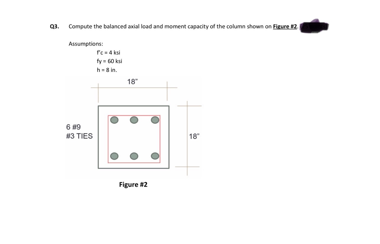 Solved Q3. ﻿Compute the balanced axial load and moment | Chegg.com
