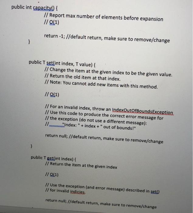 Solved Column (Column.java): The implementation of a dynamic | Chegg.com