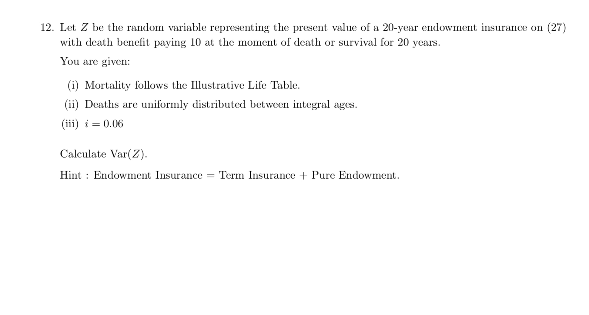Solved Let Z ﻿be the random variable representing the | Chegg.com