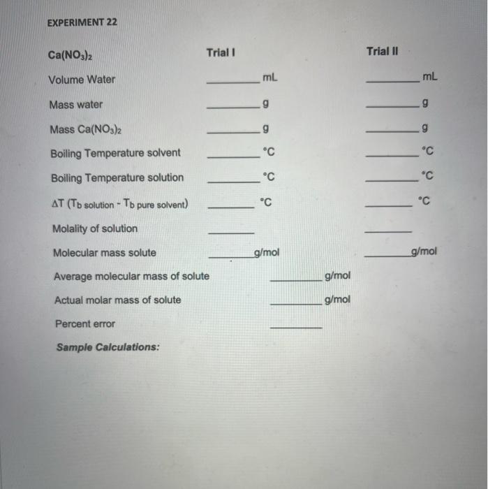 Solved EXPERIMENT 22 Scientist: Lab Report: Boiling Point | Chegg.com
