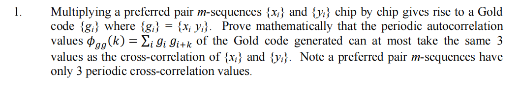 Solved Multiplying a preferred pair m-sequences {xi} ﻿and | Chegg.com