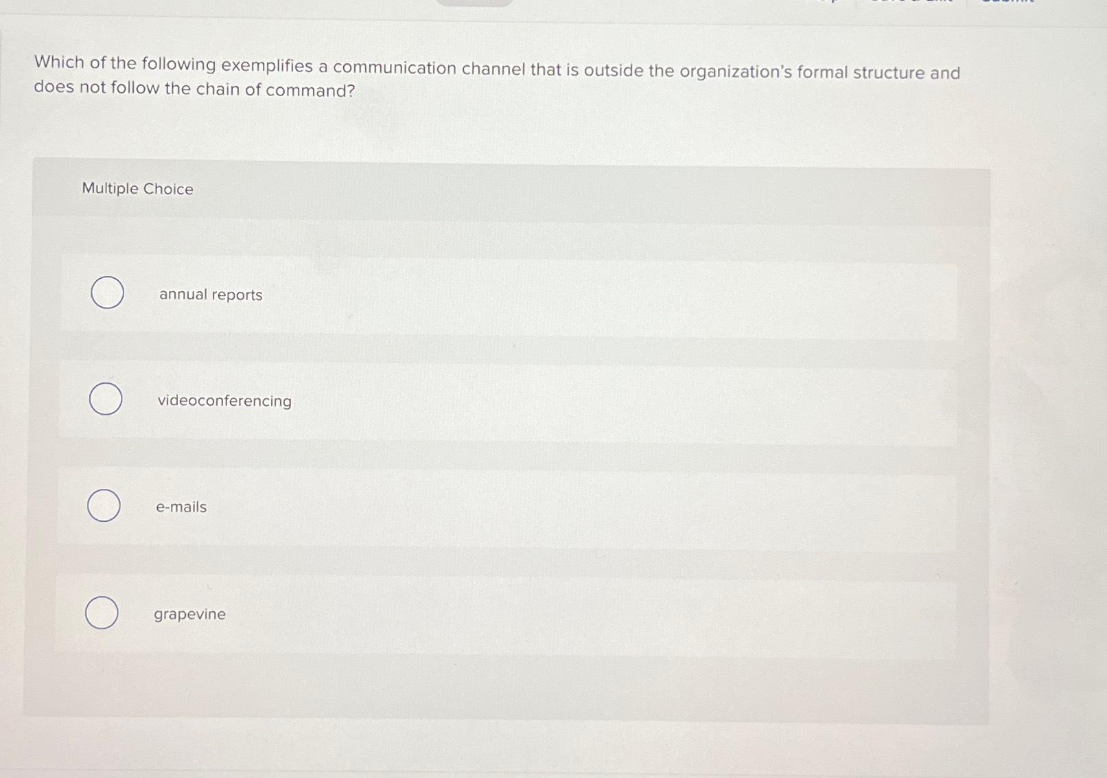 Solved Which of the following exemplifies a communication | Chegg.com