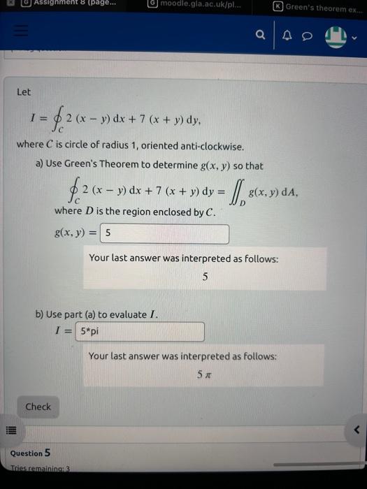 Solved I=∮C2(x−y)dx+7(x+y)dy where C is circle of radius 1 , | Chegg.com