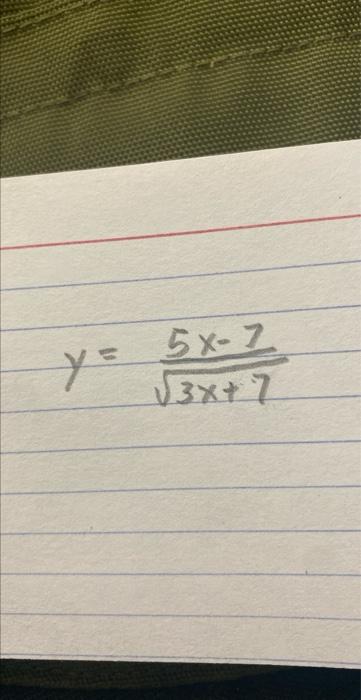 Solved y=3x+75x−7 | Chegg.com