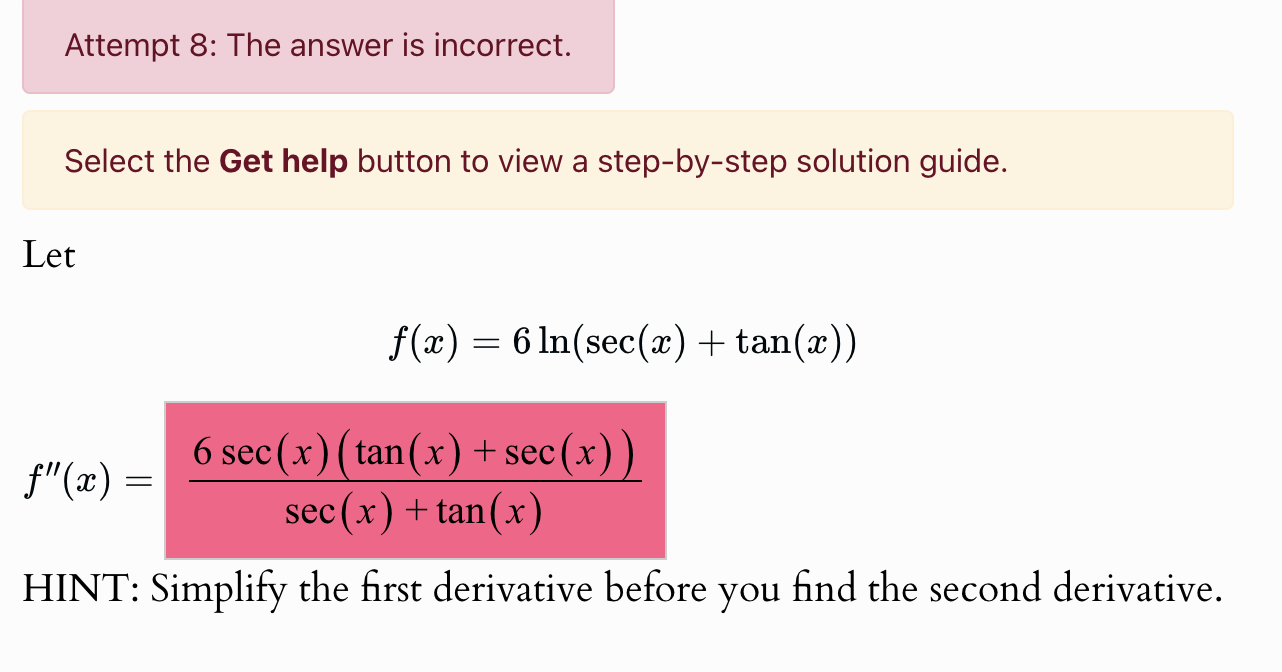 Solved Attempt 8: The answer is incorrect.Select the Get | Chegg.com